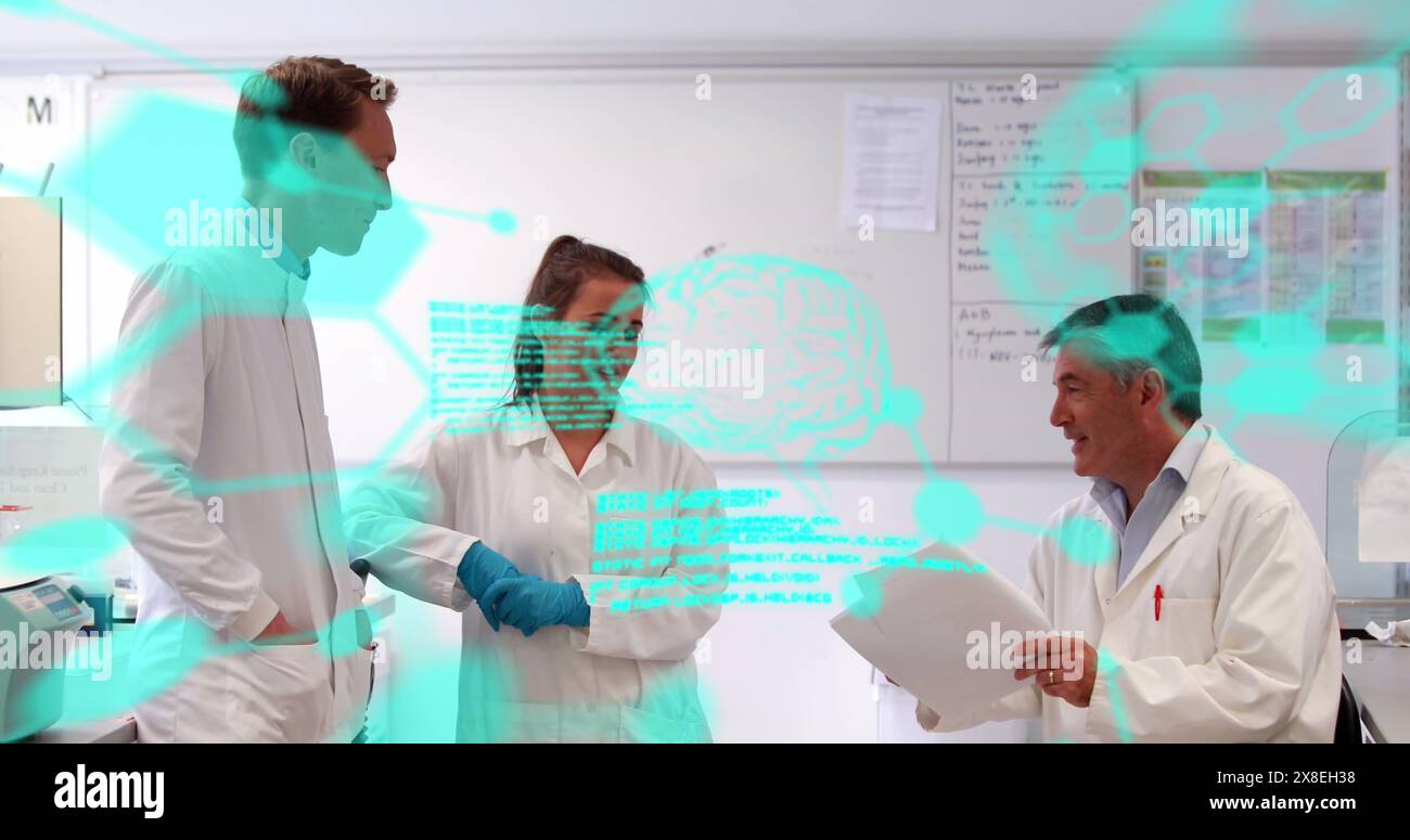 Image of medical data processing over team of diverse scientists ...
