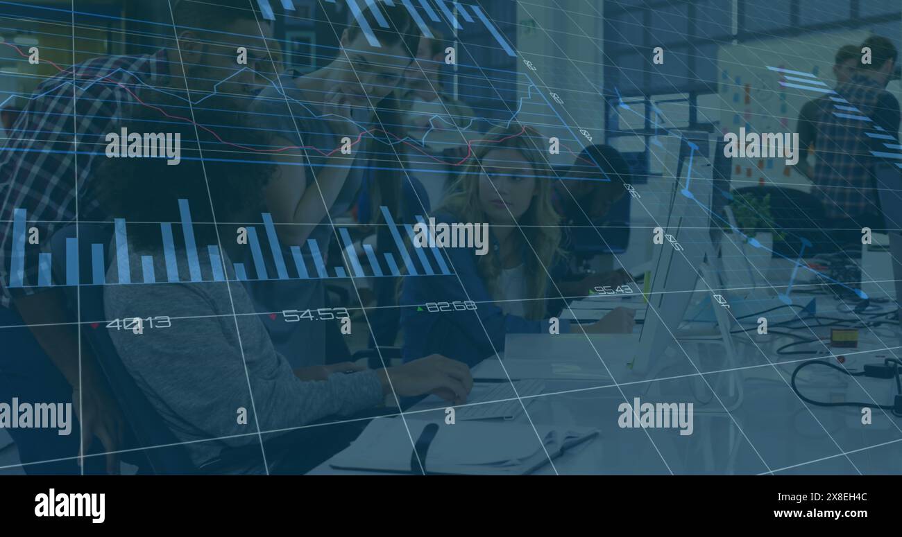 Image Of Statistical Data Processing Against Diverse Colleagues