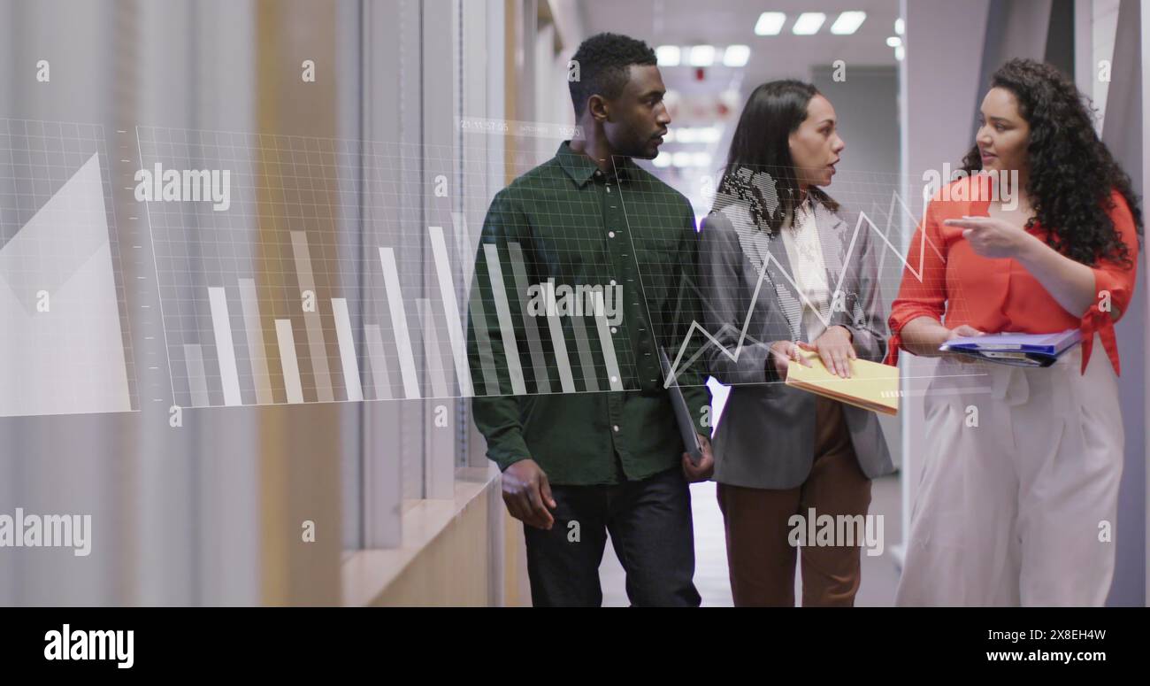 Image Of Statistical Data Processing Against Diverse Colleagues