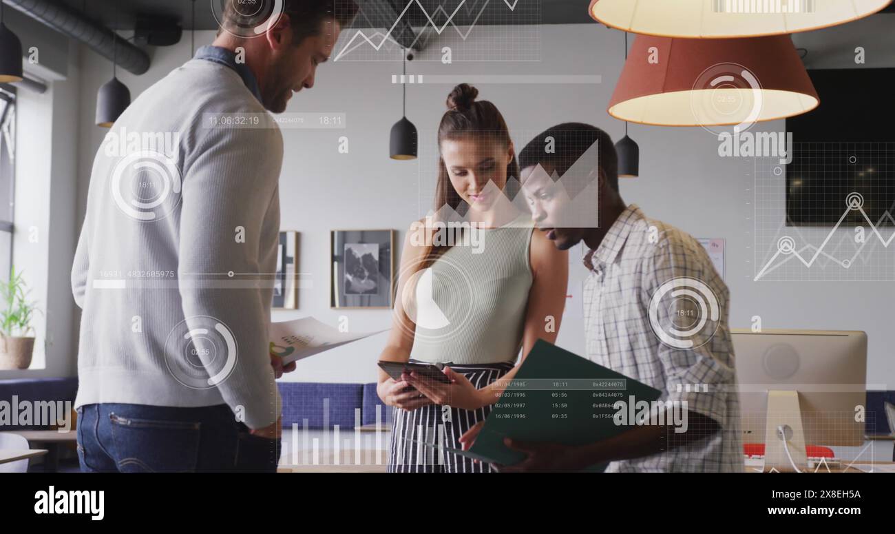 Image Of Statistical Data Processing Against Diverse Colleagues
