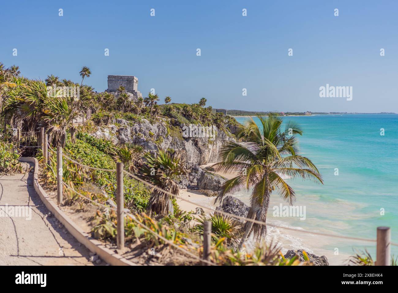 Beautiful archaeological site of the Mayan culture in Tulum, Mexico ...