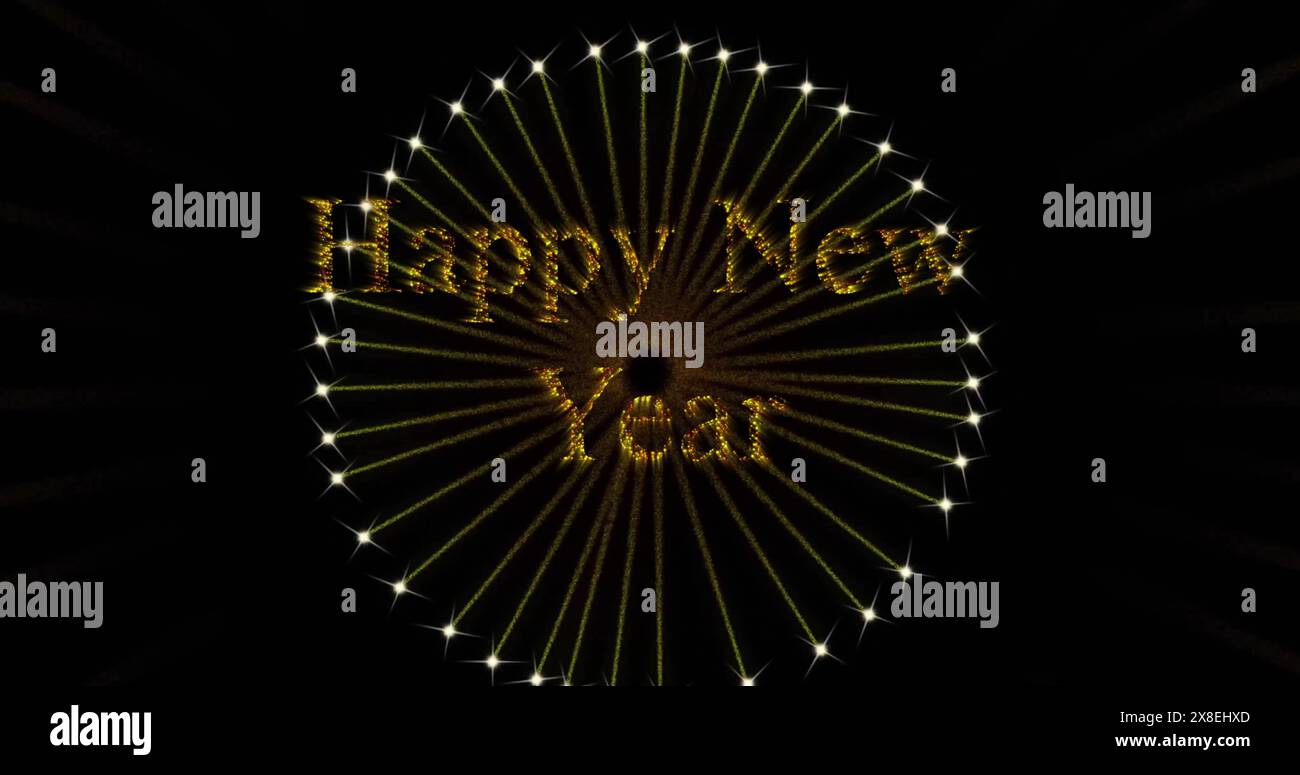 Animation fireworks exploding over winter hi-res stock photography and ...