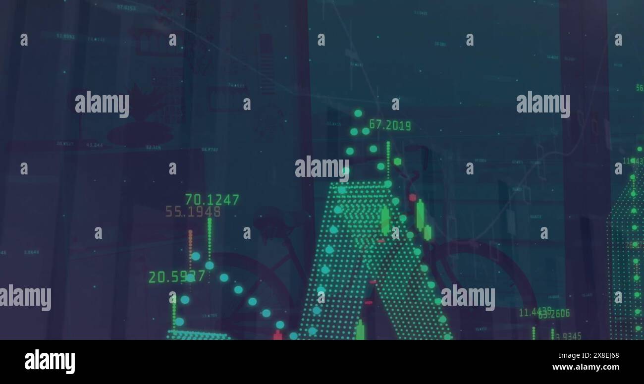 Image of statistics and financial data processing over world map Stock Photo - Alamy