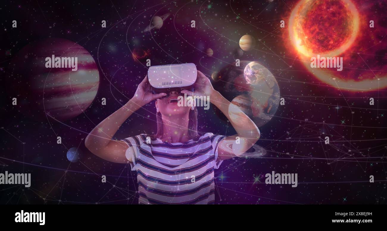 Digital composite of Science Composition Woman watching the universe ...