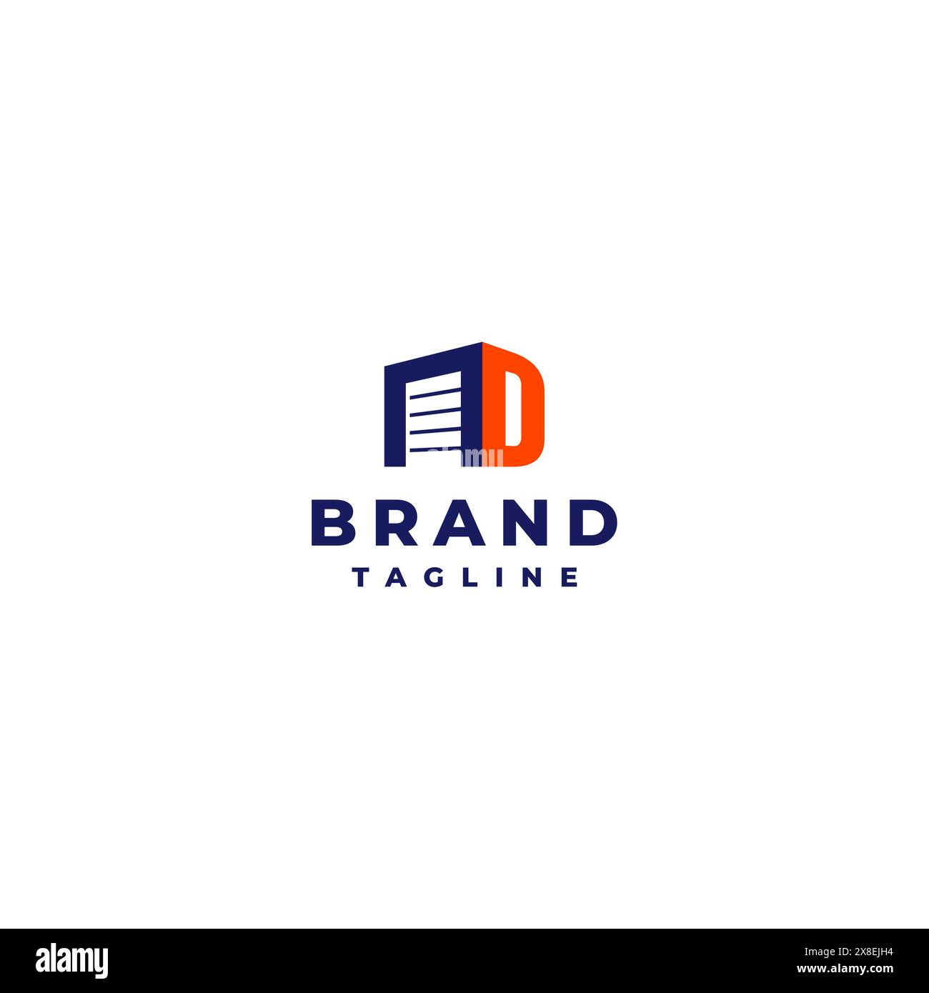 Initial Letter D Next To Garage Door Icon. Simple and bold logo design ...