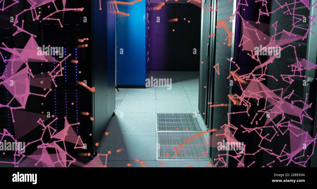 Image of plexus networks and network of connections against computer server room Stock Photo - Alamy