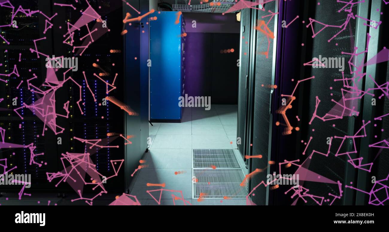 Image Of Plexus Networks And Network Of Connections Against Computer