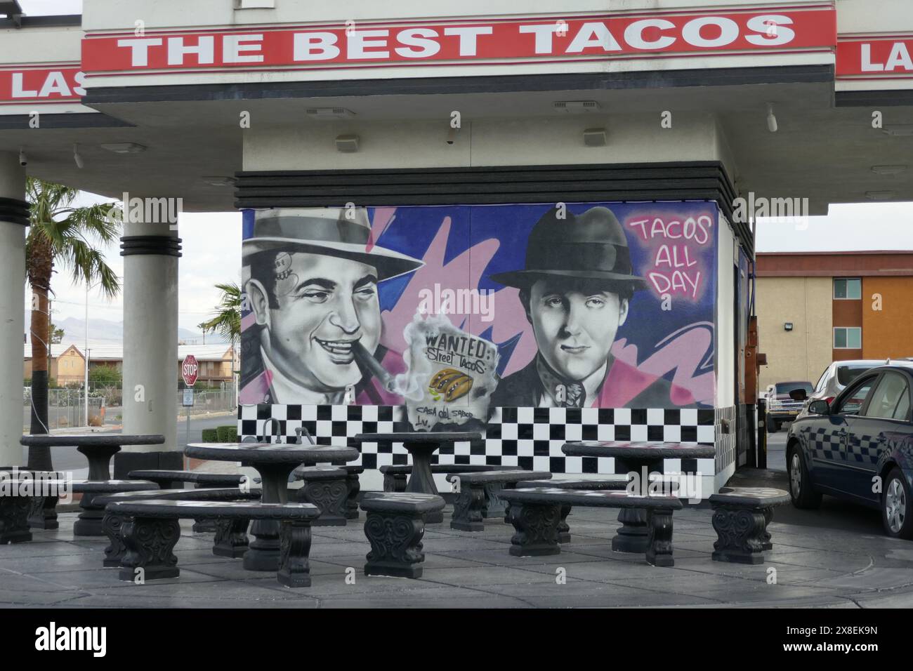 Las Vegas, Nevada, USA 14th May 2024 Gangsters Al Capone and Bugsy ...