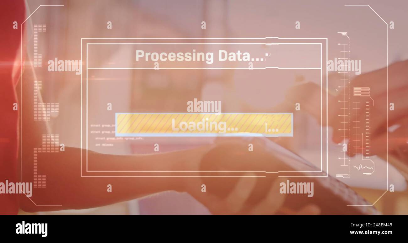Image of data processing over contactless payment with smartphone on ...