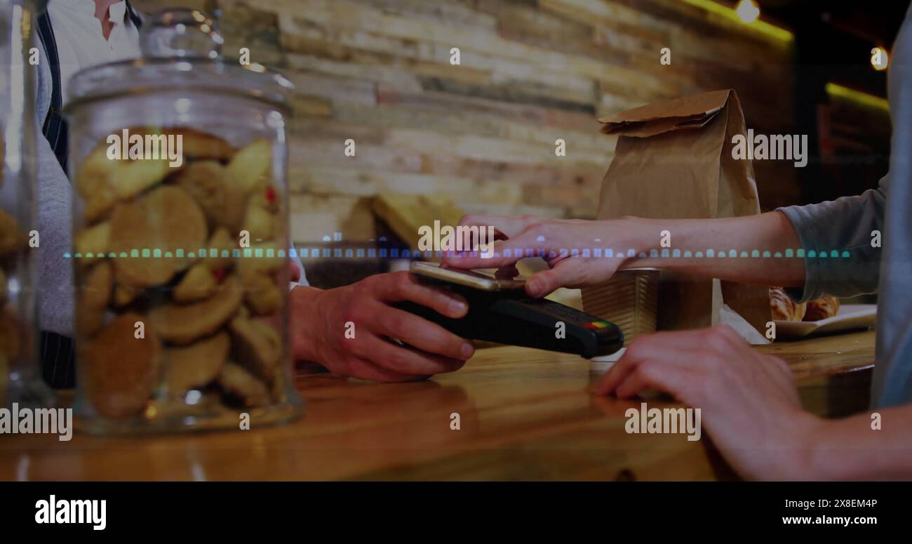 Image of data processing over contactless payment on terminal Stock ...