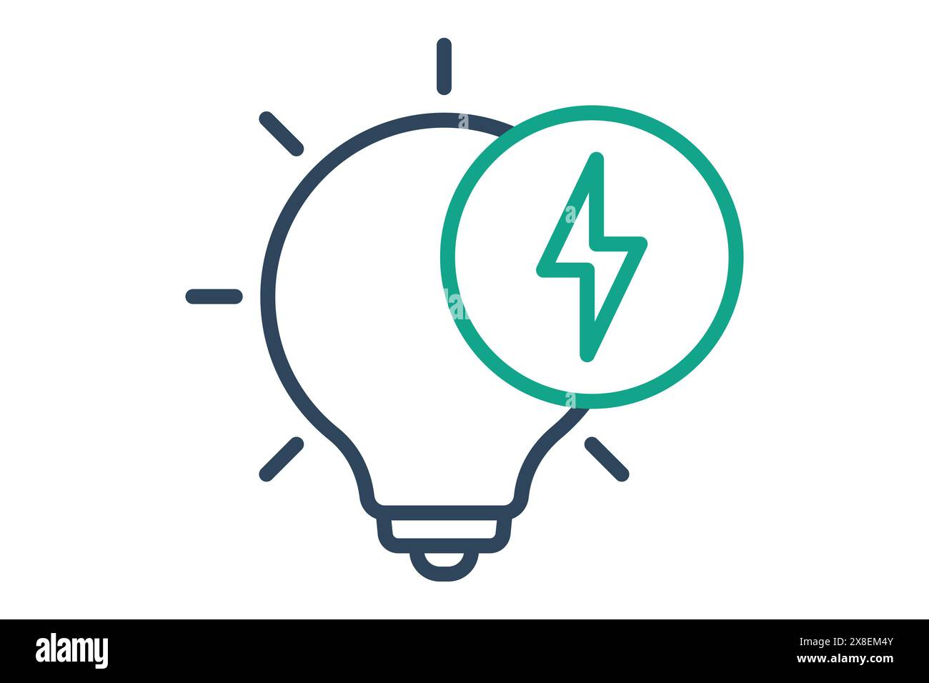 Electricity icon. light bulb with energy. icon related to utilities. line icon style. utilities ...