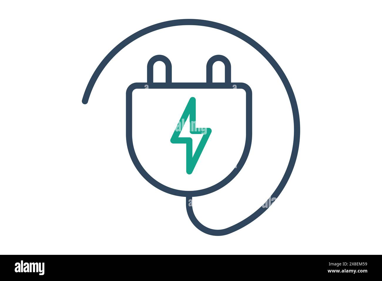 Plug icon. plug with energy. icon related to utilities. line icon style ...