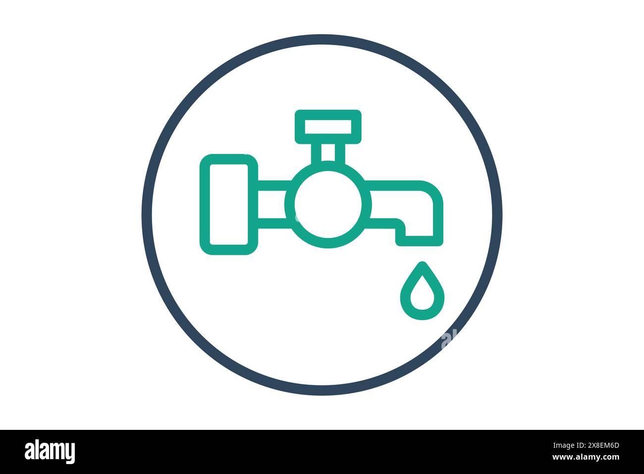 Water supply icon. water faucet. icon related to utilities. line icon ...