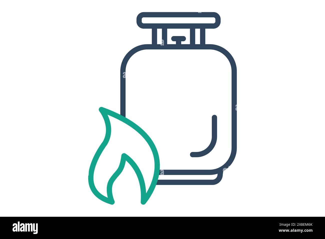 Gas icon. gas cylinder with fire. icon related to utilities. line icon ...
