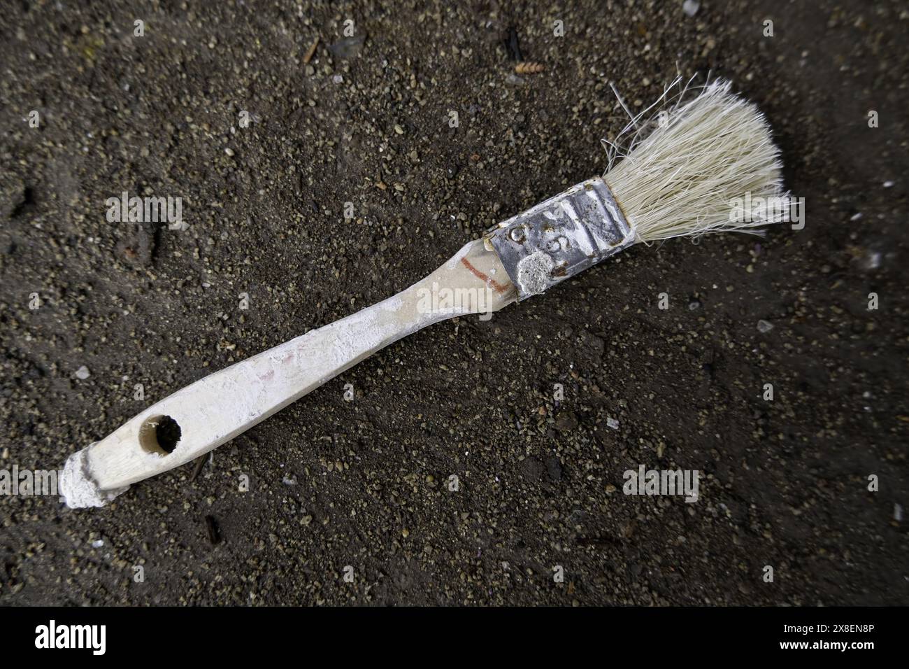 Detail of old brush used for painting, art Stock Photo - Alamy