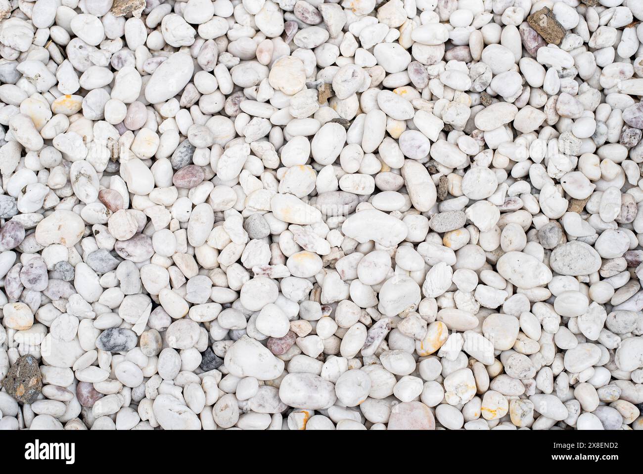 Top View white decoration stone garden background Stock Photo - Alamy