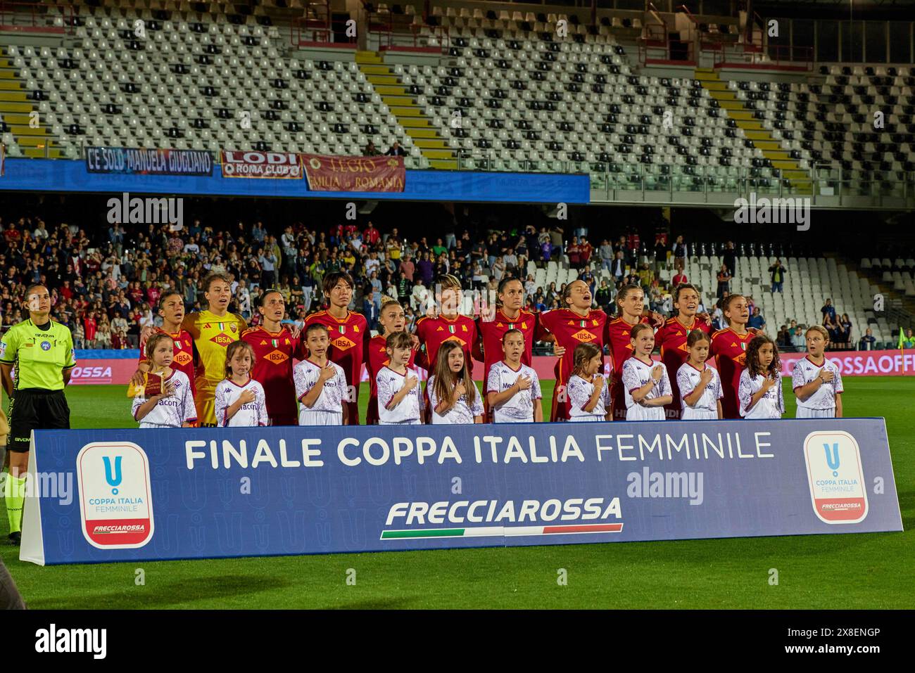 Cesena, Italy. 24th May, 2024. As Roma line-up during the match between ...