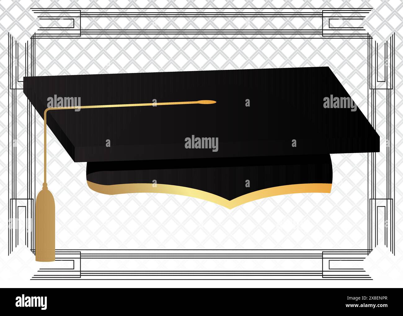 Black and gold Graduation design template. Vintage party invitation ...