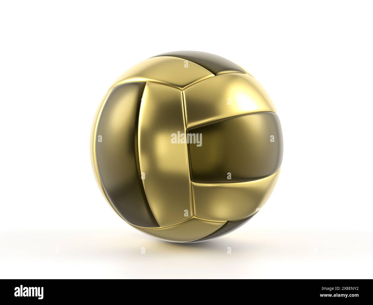 Gold volleyball ball on a white background. 3d illustration Stock Photo ...