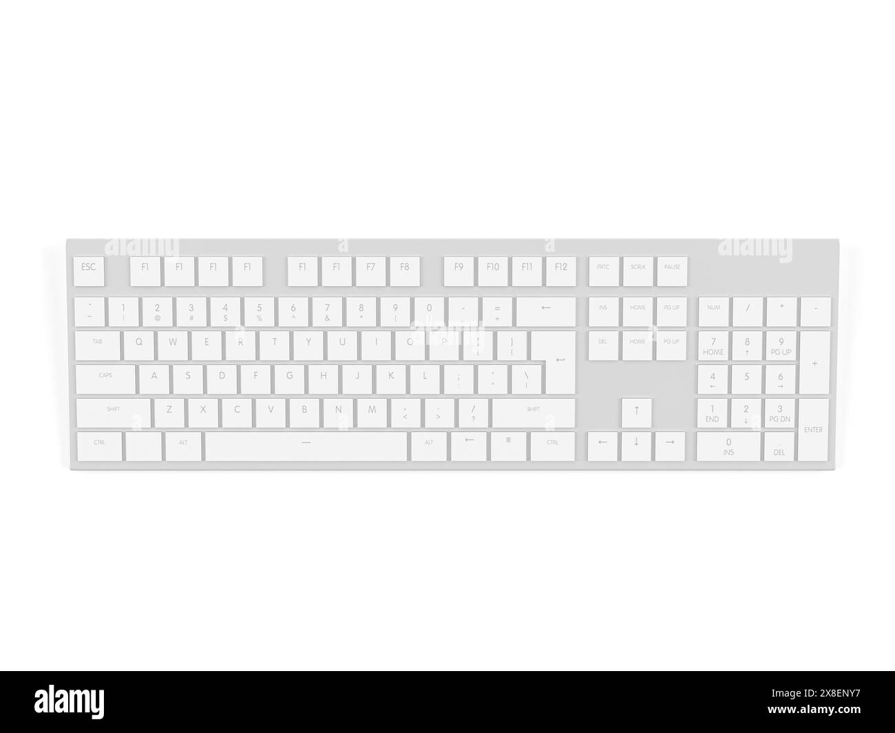 Computer keyboard on a white background. 3d illustration Stock Photo ...