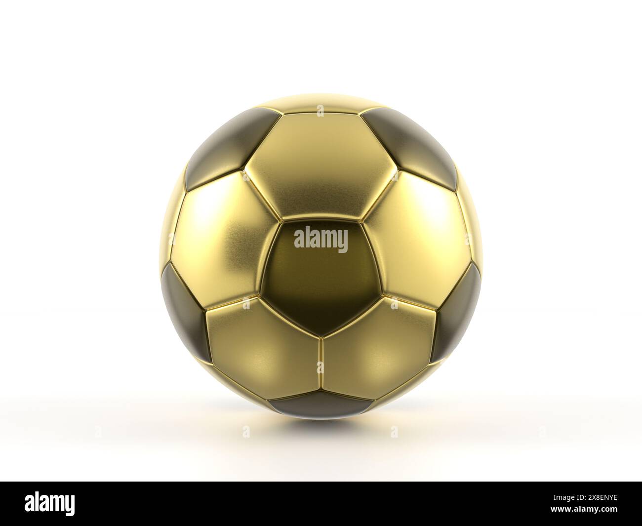 Gold soccer ball on a white background. 3d illustration Stock Photo - Alamy