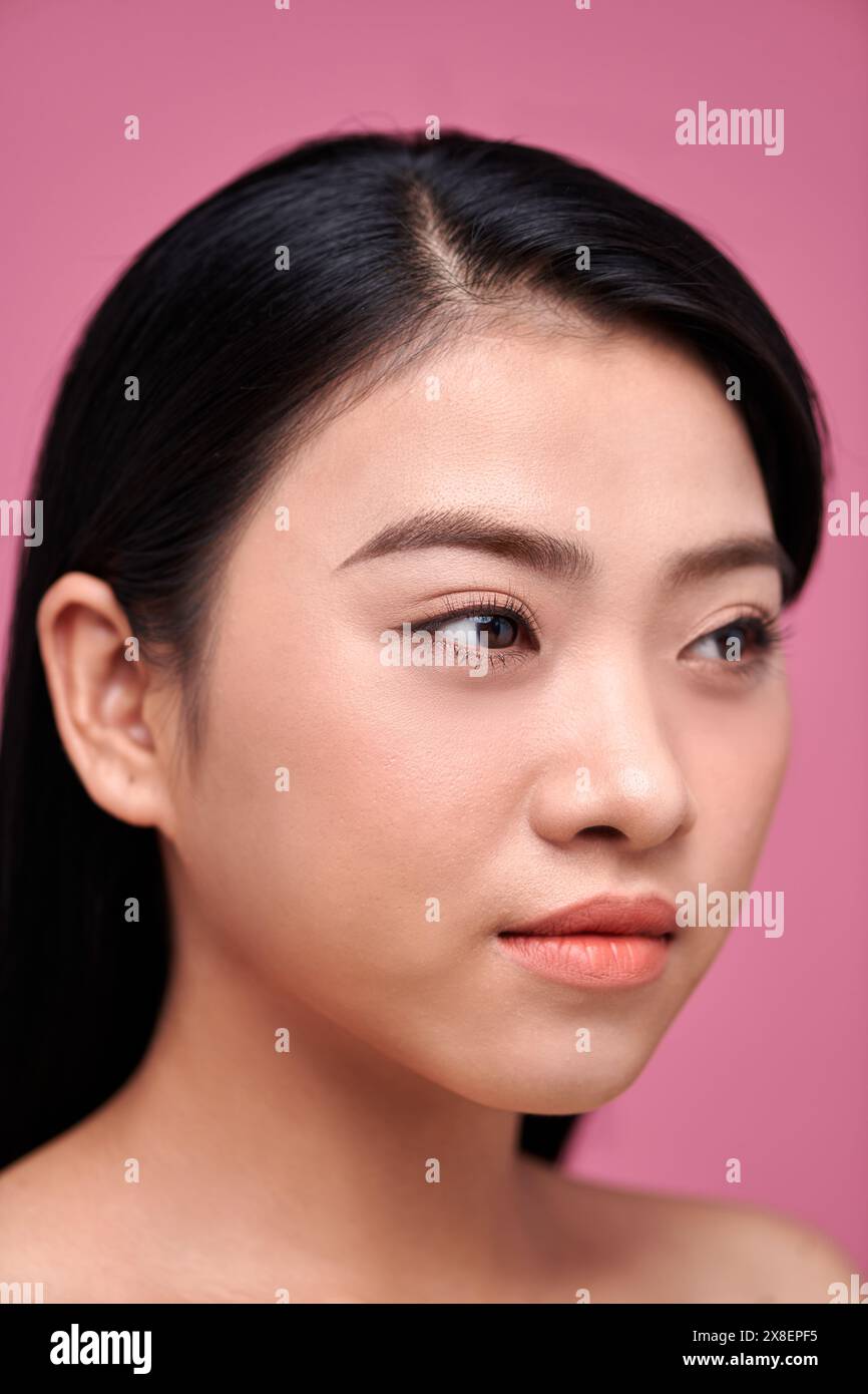 Simple Asian female makeup face Stock Photo - Alamy