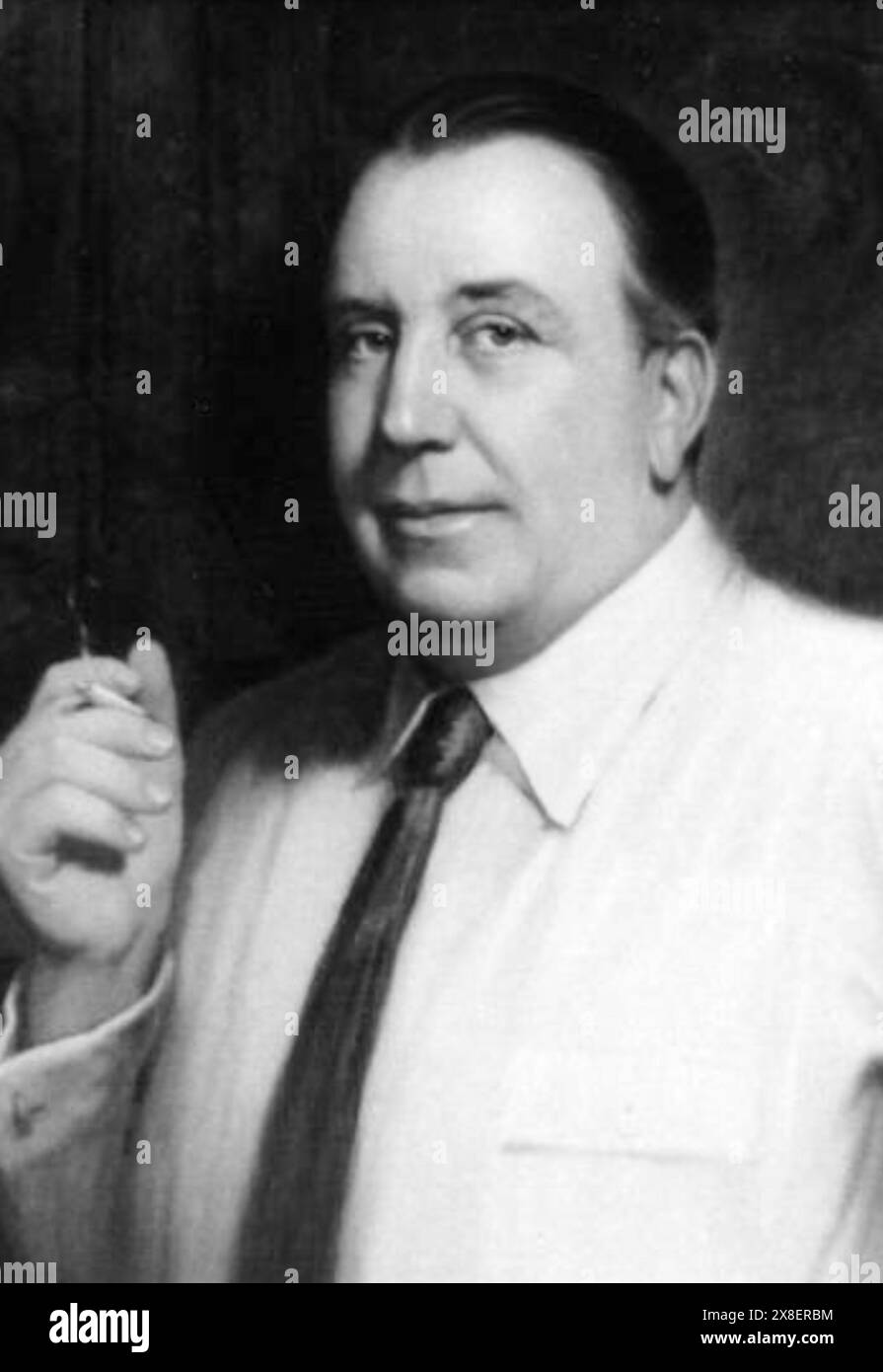 Detail from painted portrait of legendary architect Addison Cairns ...