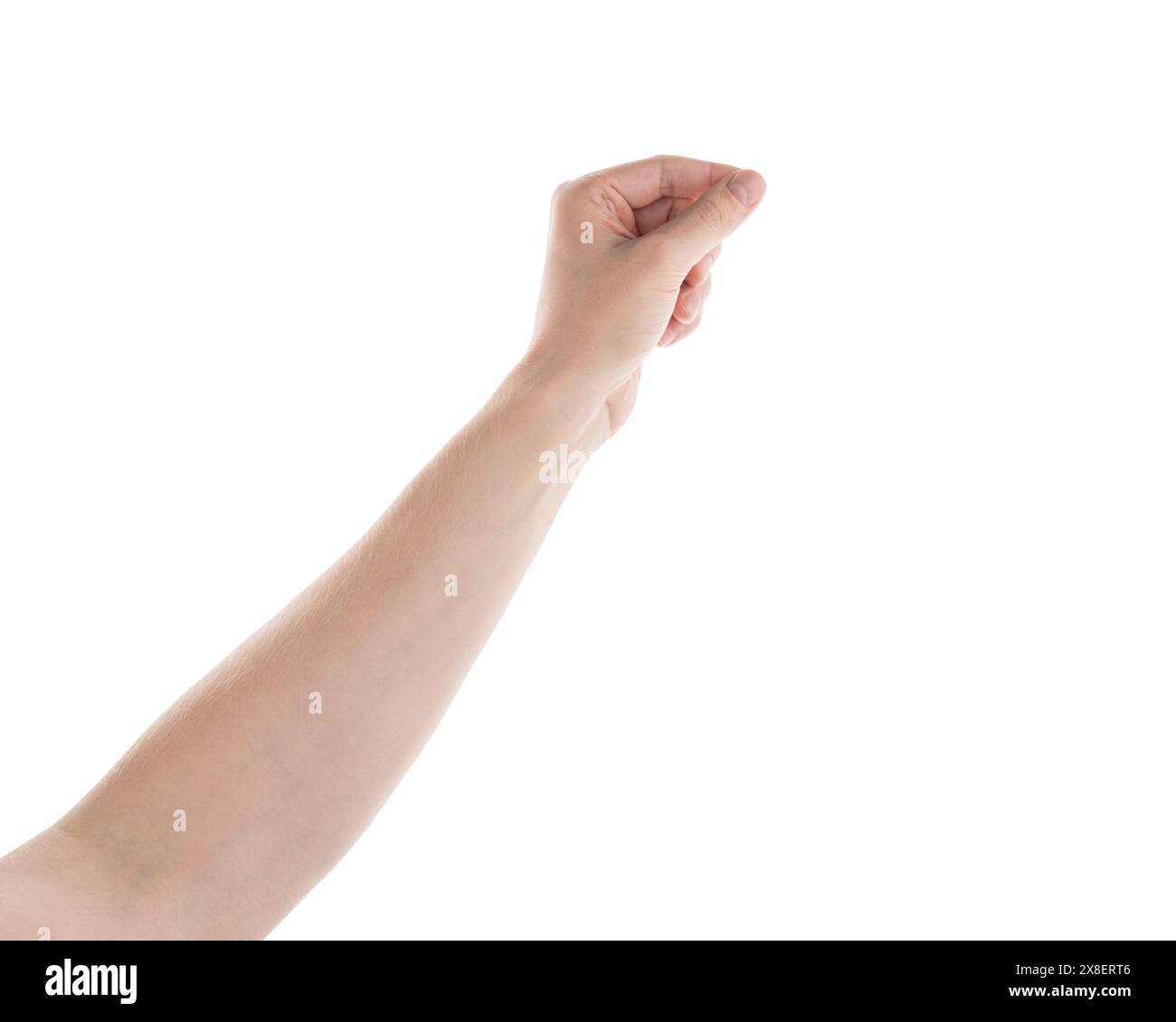 Young adult left man hand hold something isolated on whitebackground Stock Photo - Alamy