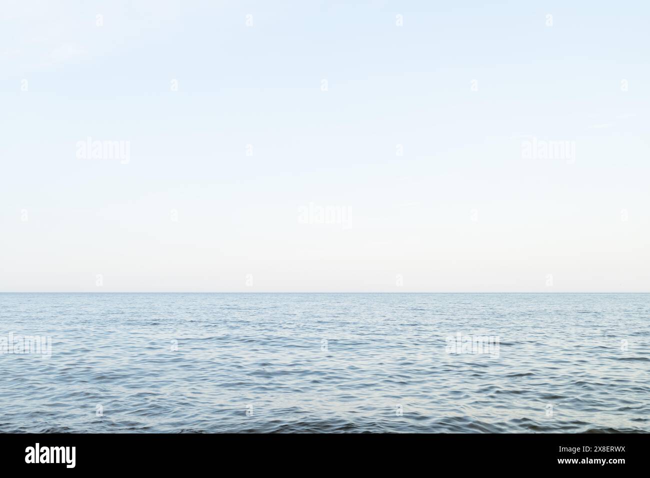 lake water surface with horizon line background, nature photo Stock ...