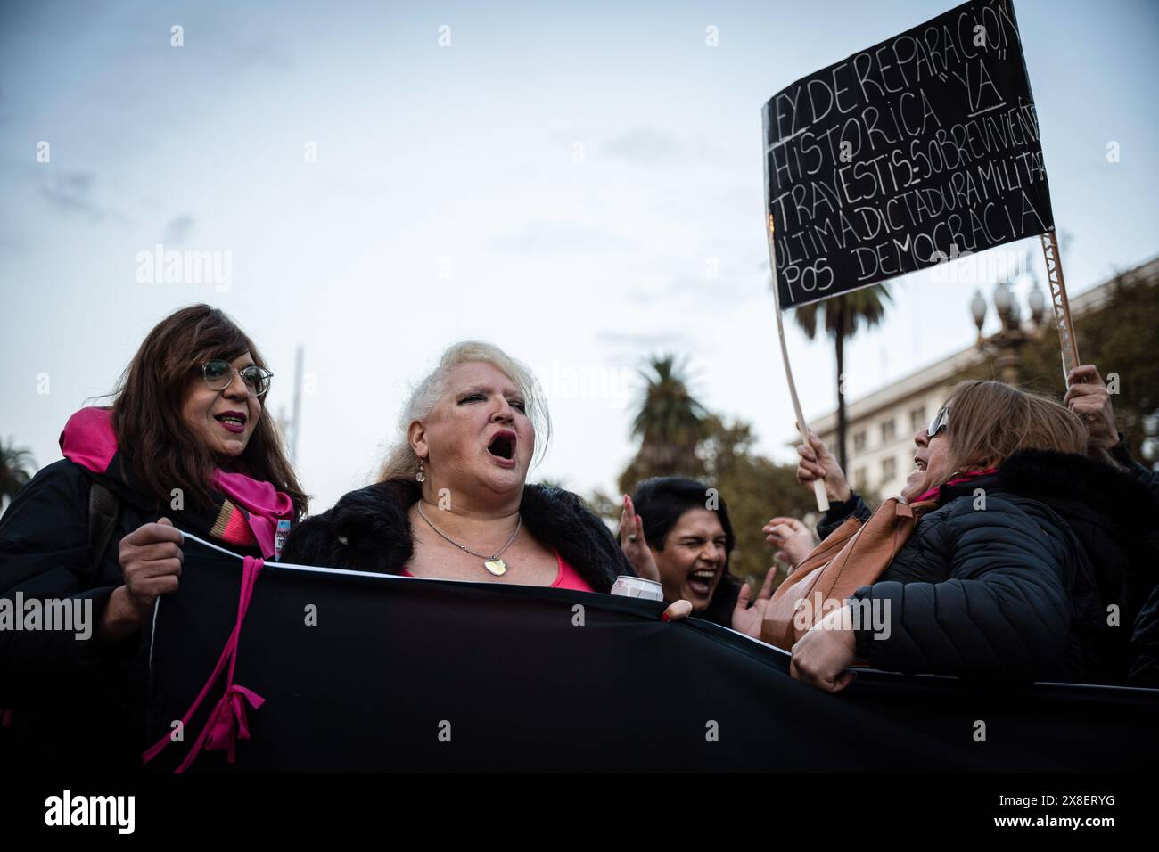 Buenos Aires, Argentina. 24th May, 2024. Protesters participate in the ...