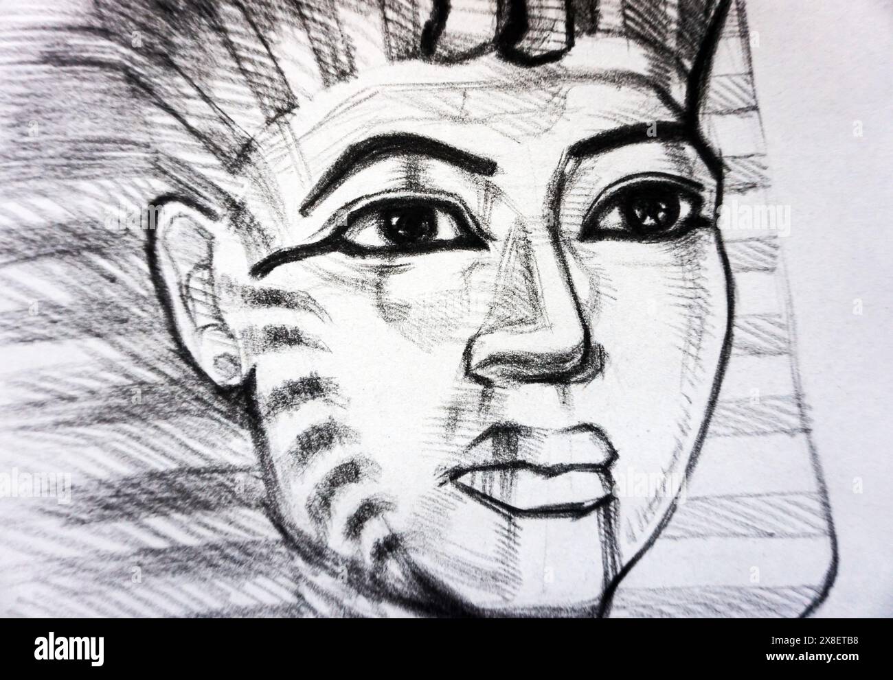 hand drawn sketch drawing Egyptian art Stock Photo - Alamy