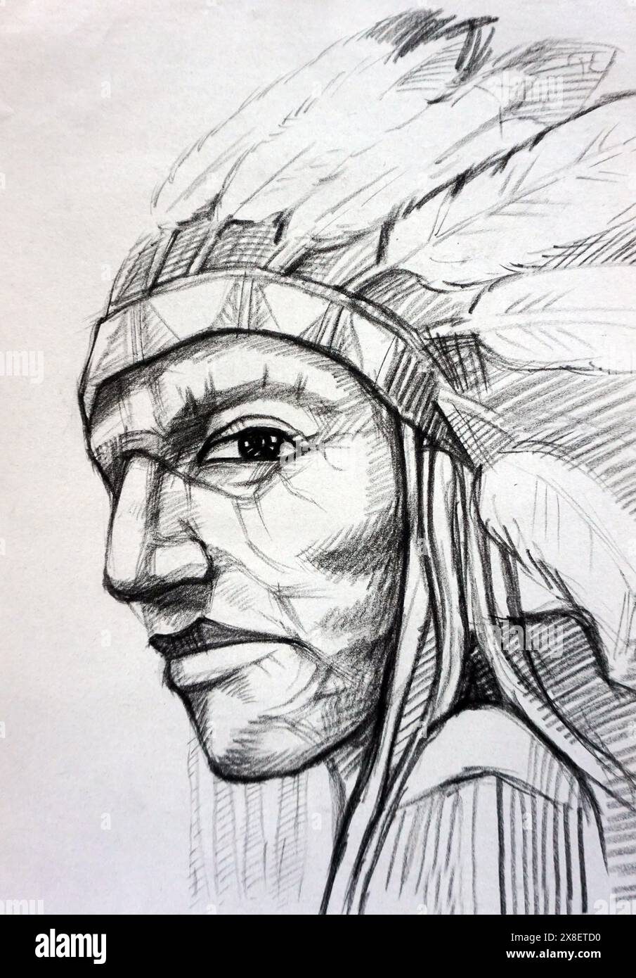 hand drawn sketch drawing Face Apache , Indigenous peoples of the ...