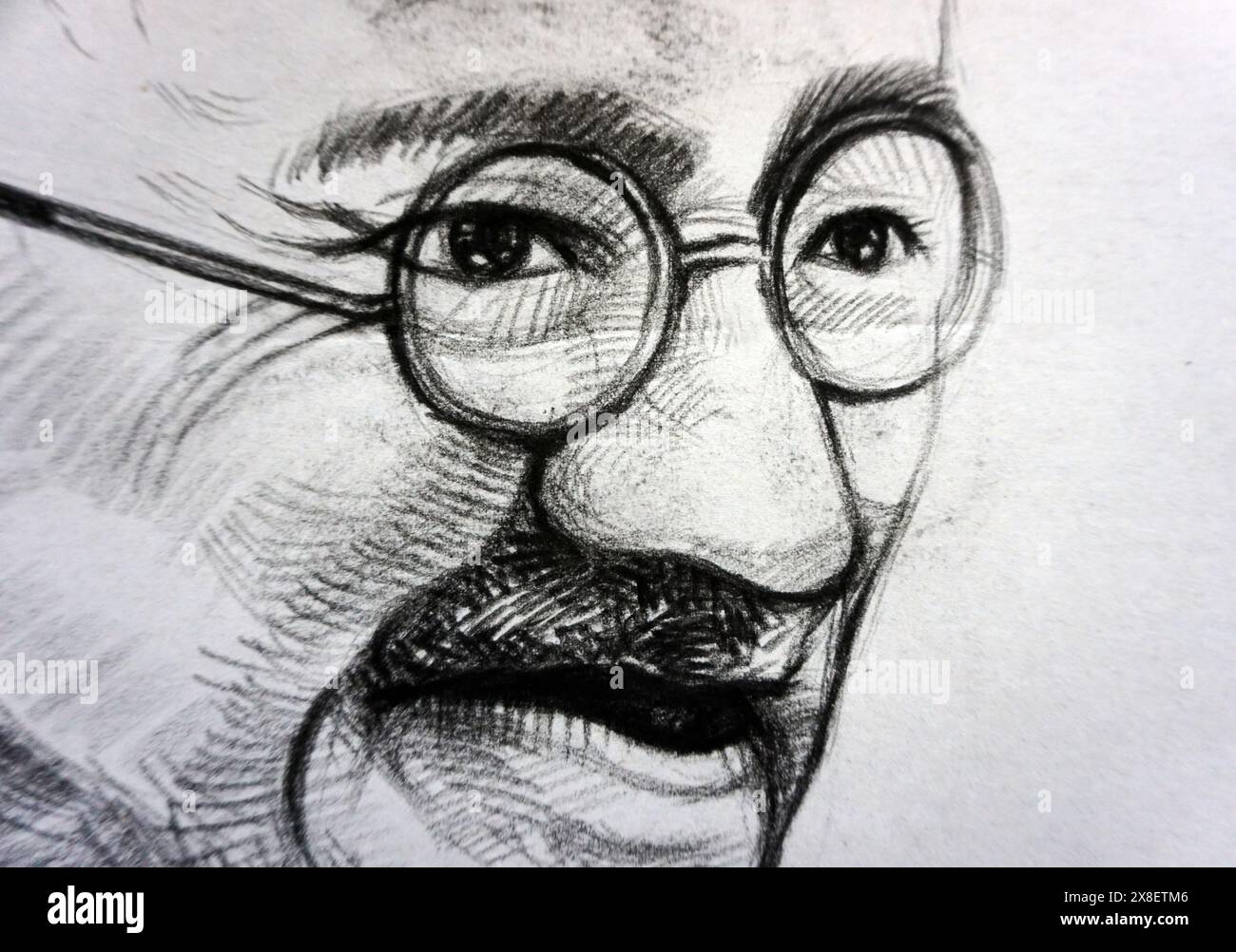 hand drawn sketch drawing man face Stock Photo - Alamy