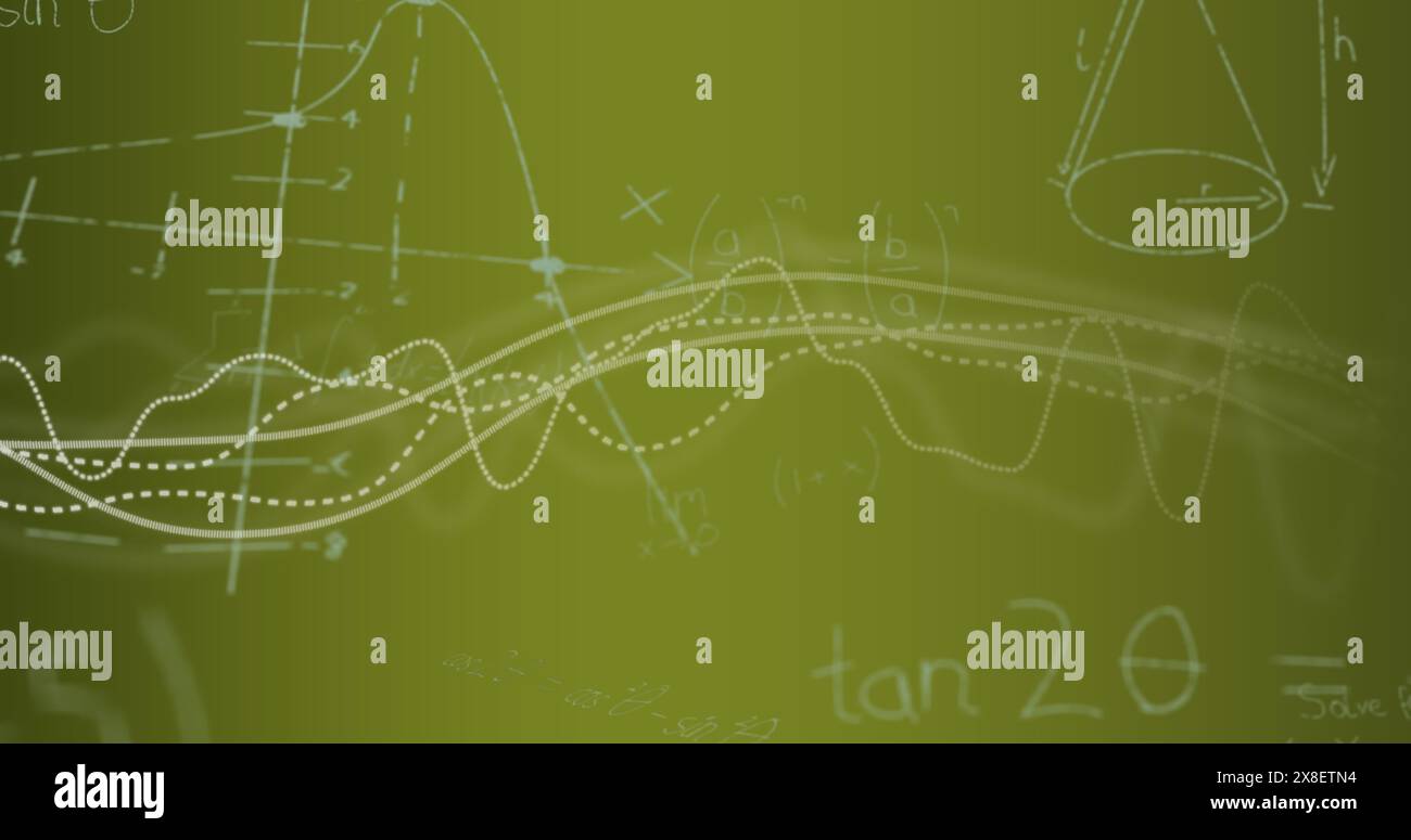 Image of data processing and mathematical equations floating against ...