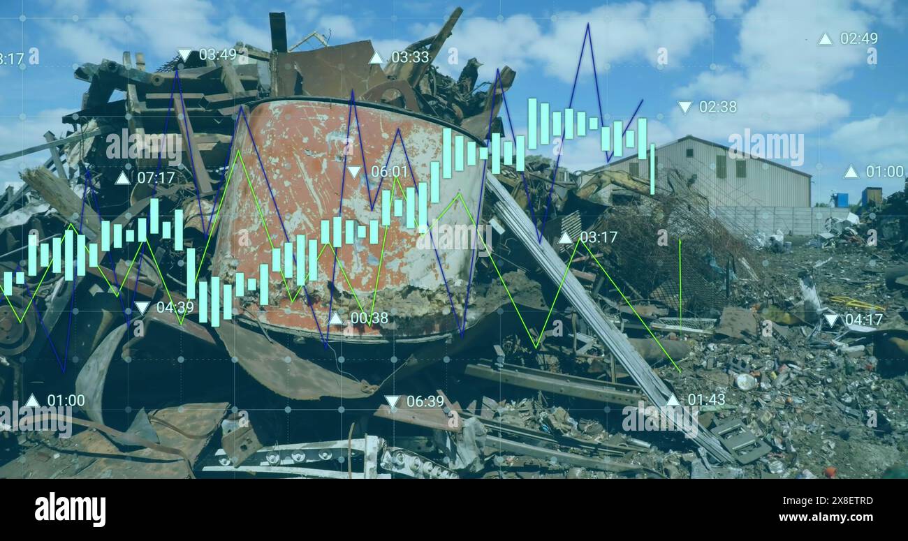 Image of data processing over rubbish dump Stock Photo - Alamy