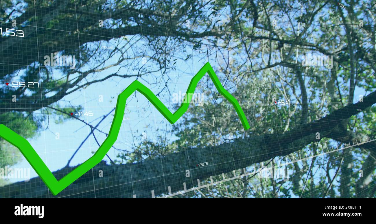 Digitally generated image of processing with copy space against green ...
