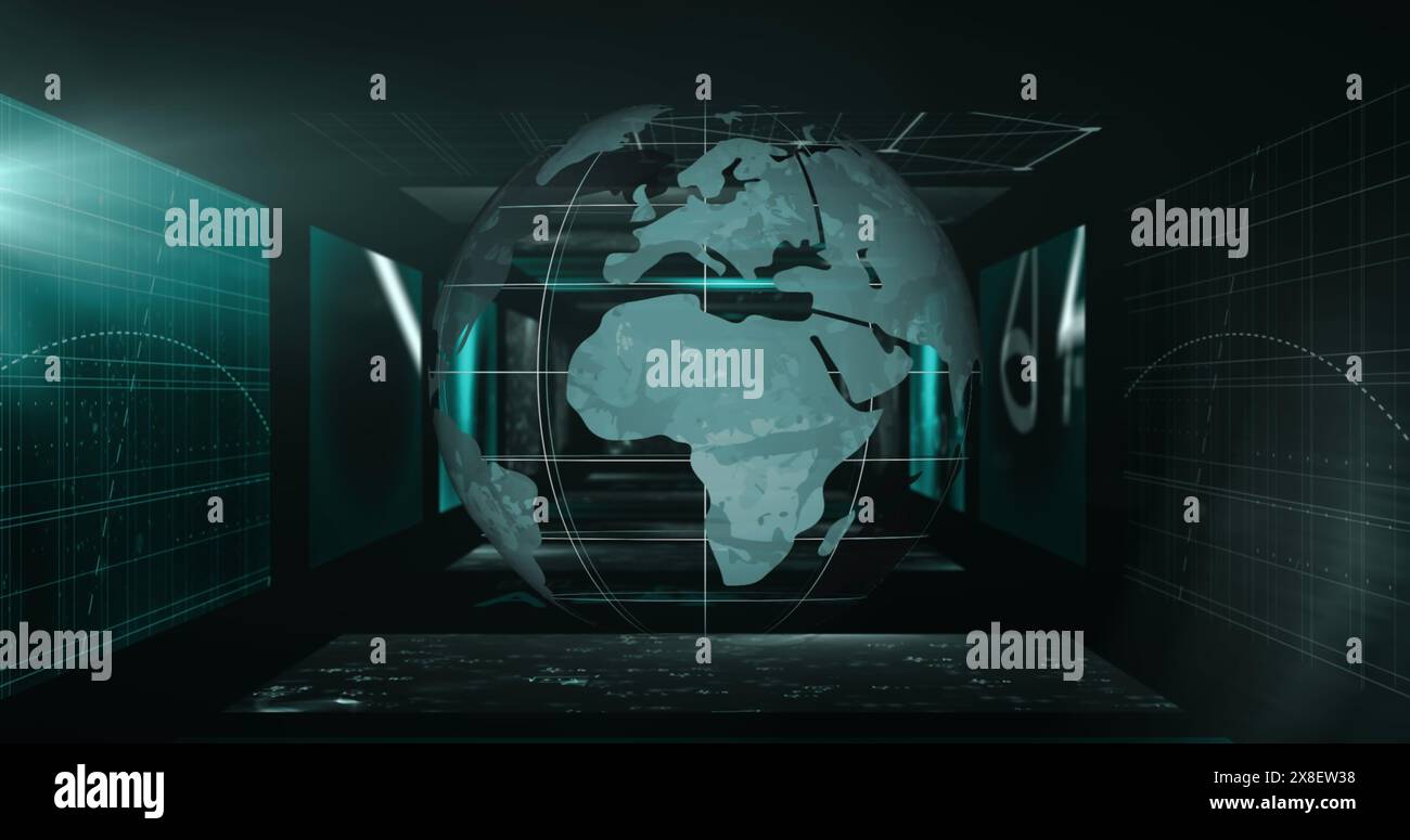 Rotating planet earth in dark hi-res stock photography and images - Alamy