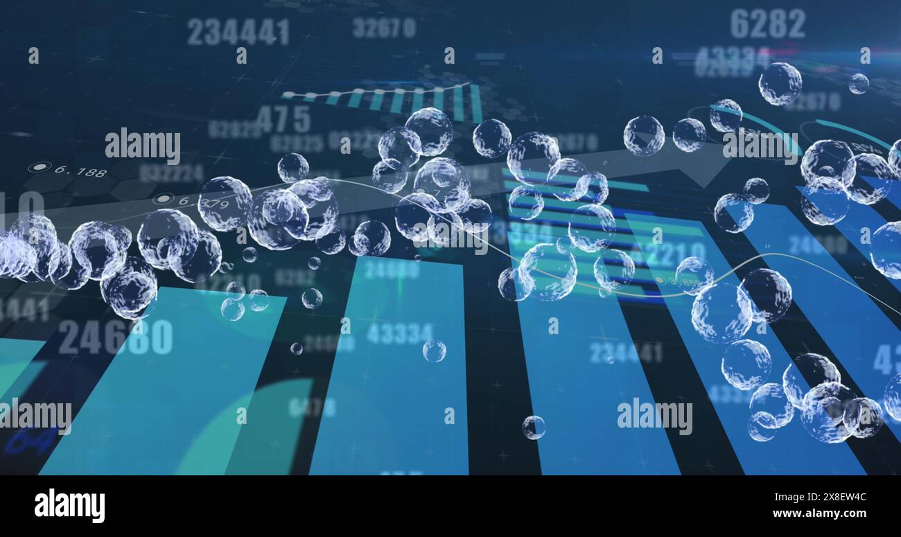 Floating bubbles over digital data hi-res stock photography and images - Alamy