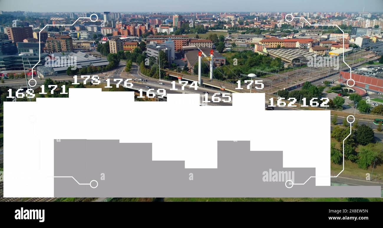 Image of data processing over cityscape Stock Photo - Alamy