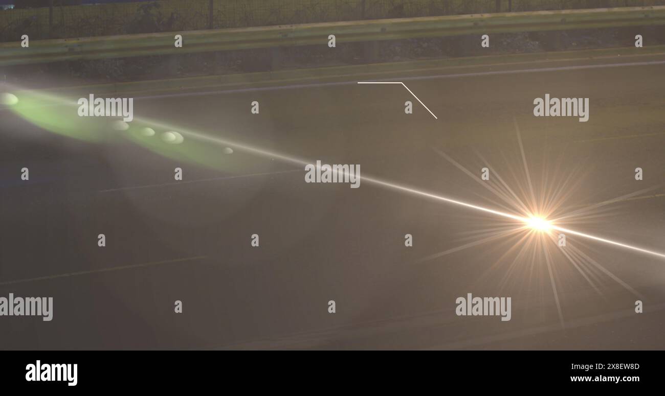 Image Of Data Processing Over Road Stock Photo Alamy