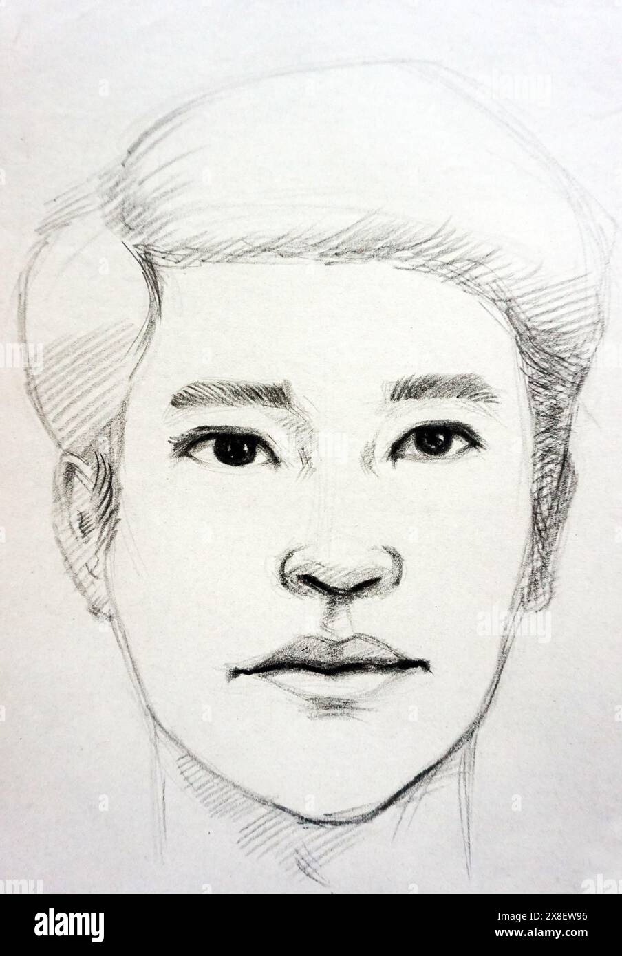 hand drawn sketch drawing man face Stock Photo - Alamy