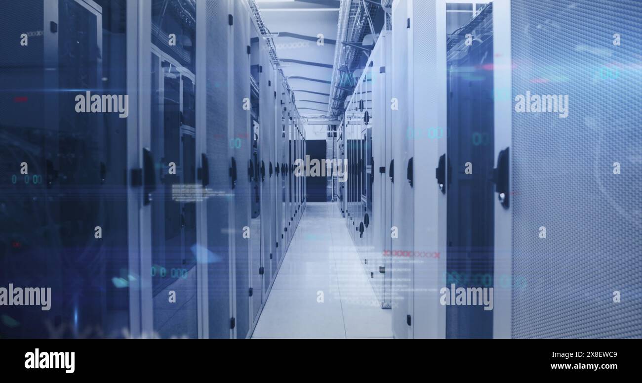 Data processing animation over futuristic hi-res stock photography and images - Alamy