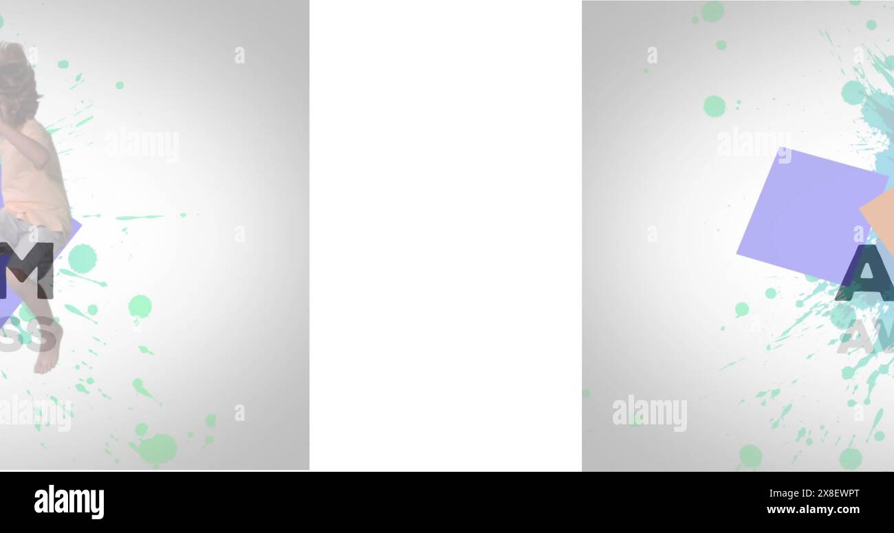 Image of diverse children jumping over white line Stock Photo - Alamy