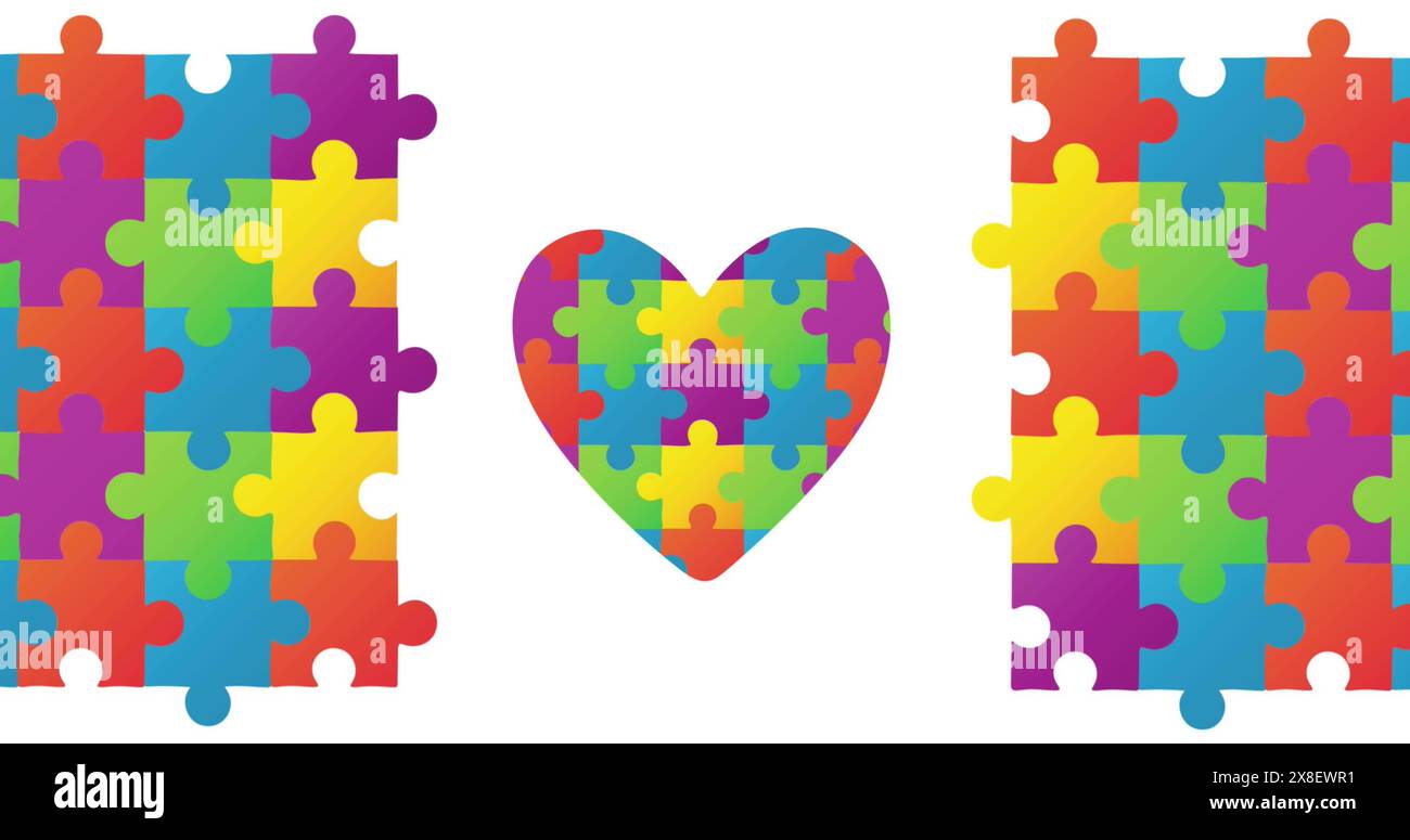 Animation autism text puzzle pieces hi-res stock photography and images ...