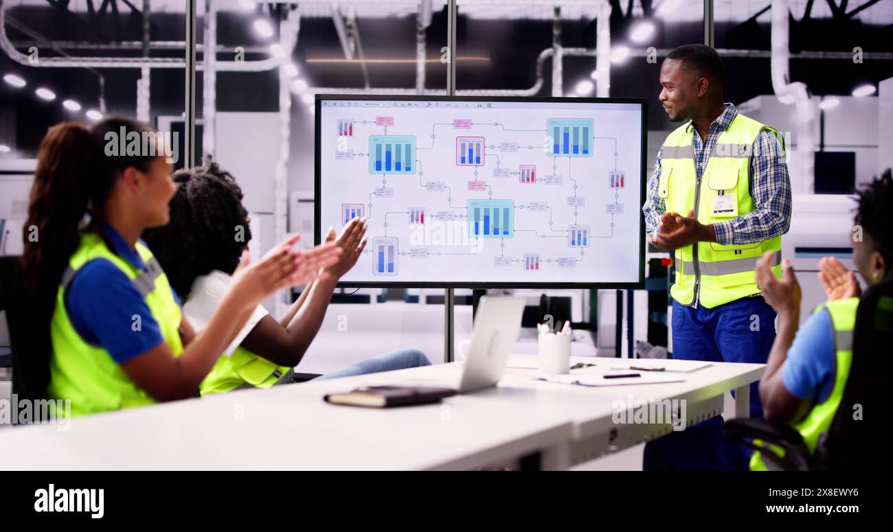 Dashboard Presentation Training To Workers At Electronics Chip Factory ...