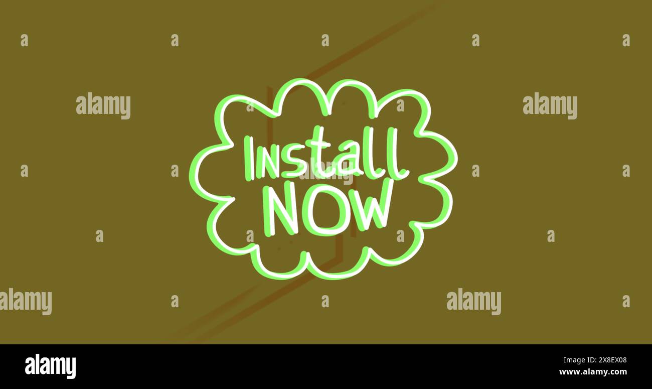 Image of install now text and shapes over green background Stock Photo ...
