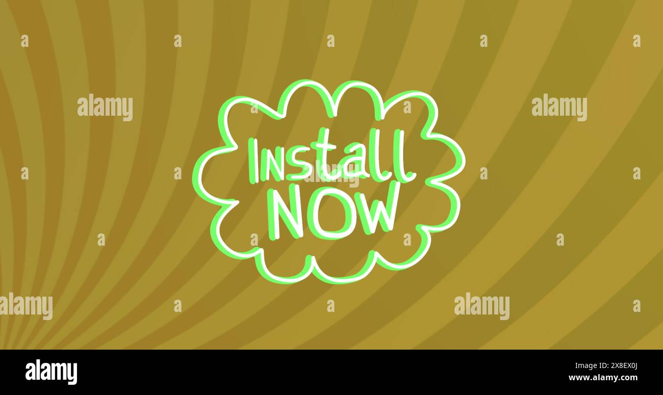 Image of install now text over green background Stock Photo - Alamy