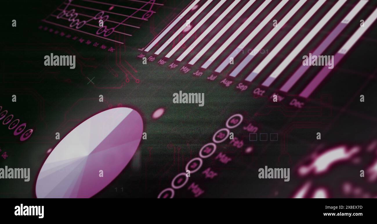 Animation number chart over computer hi-res stock photography and images - Alamy