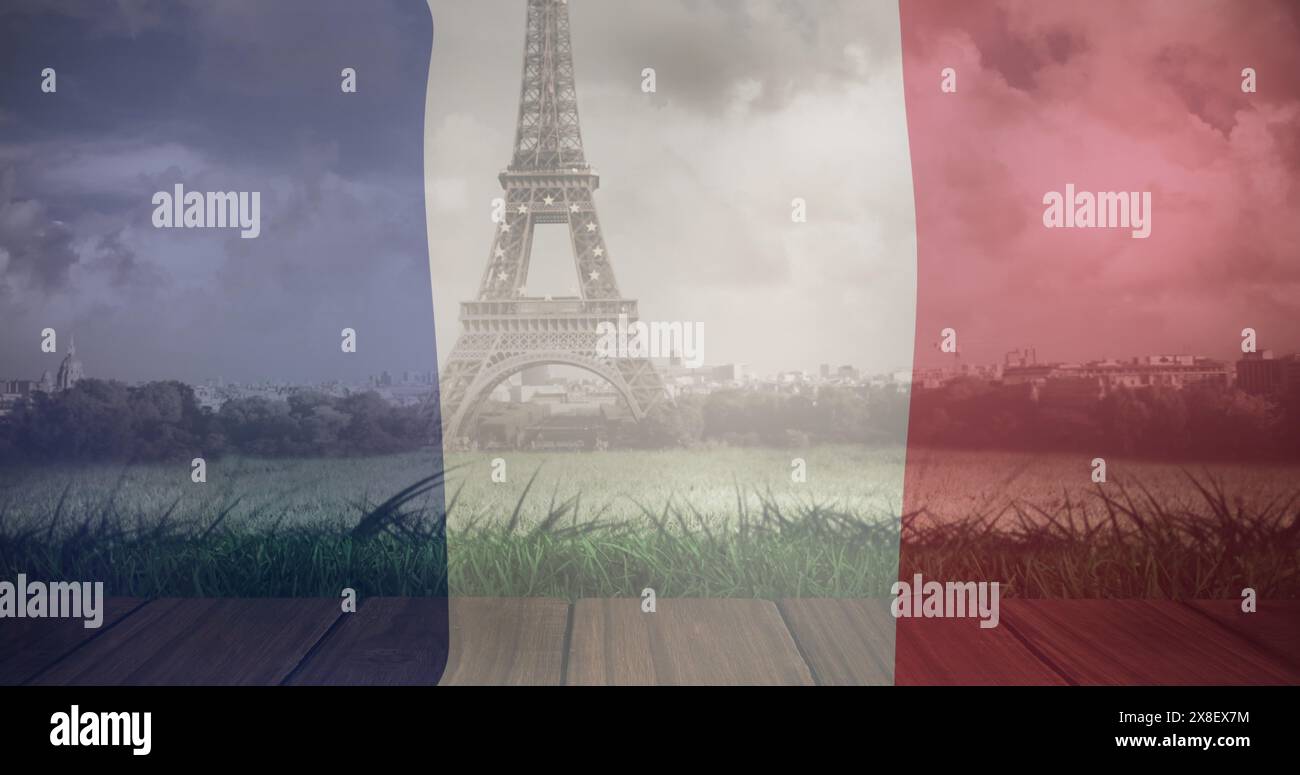 Eiffel tower paris flag hi-res stock photography and images - Alamy