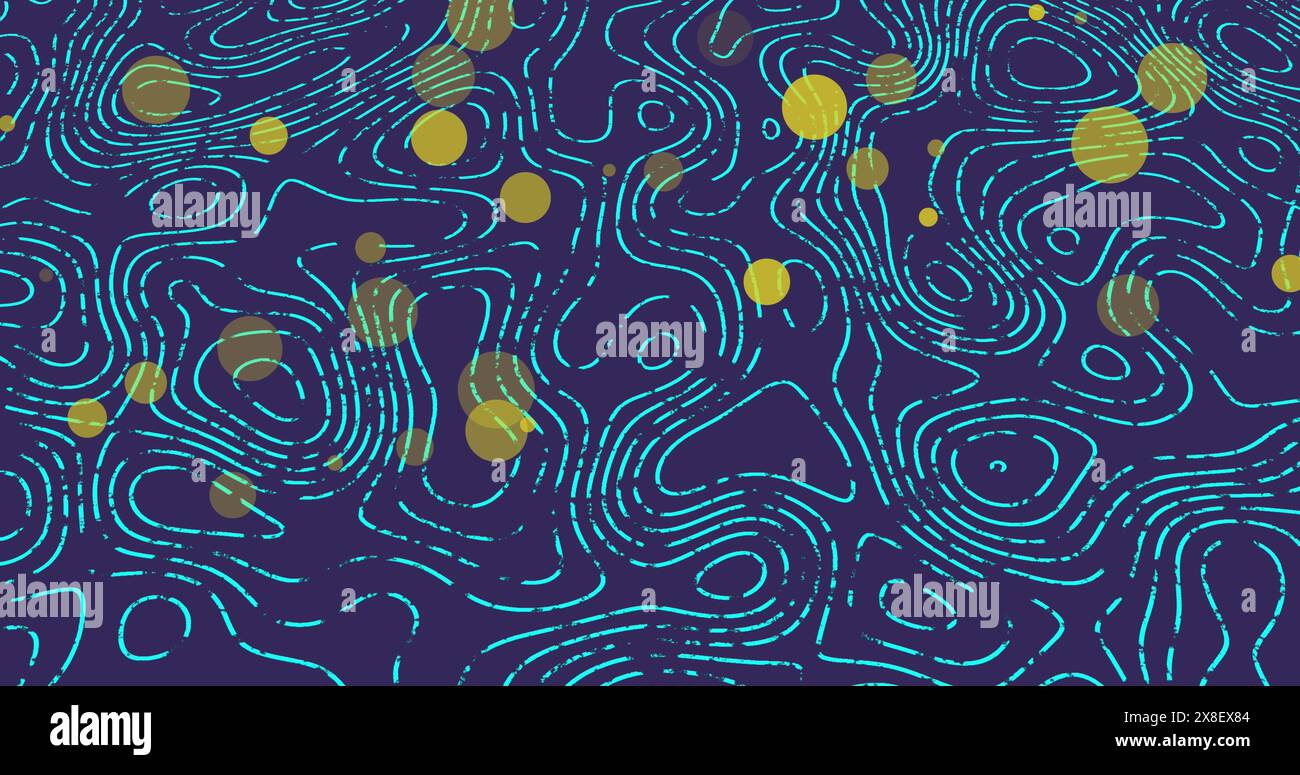 Image of yellow spots over topography patterns in seamless pattern ...